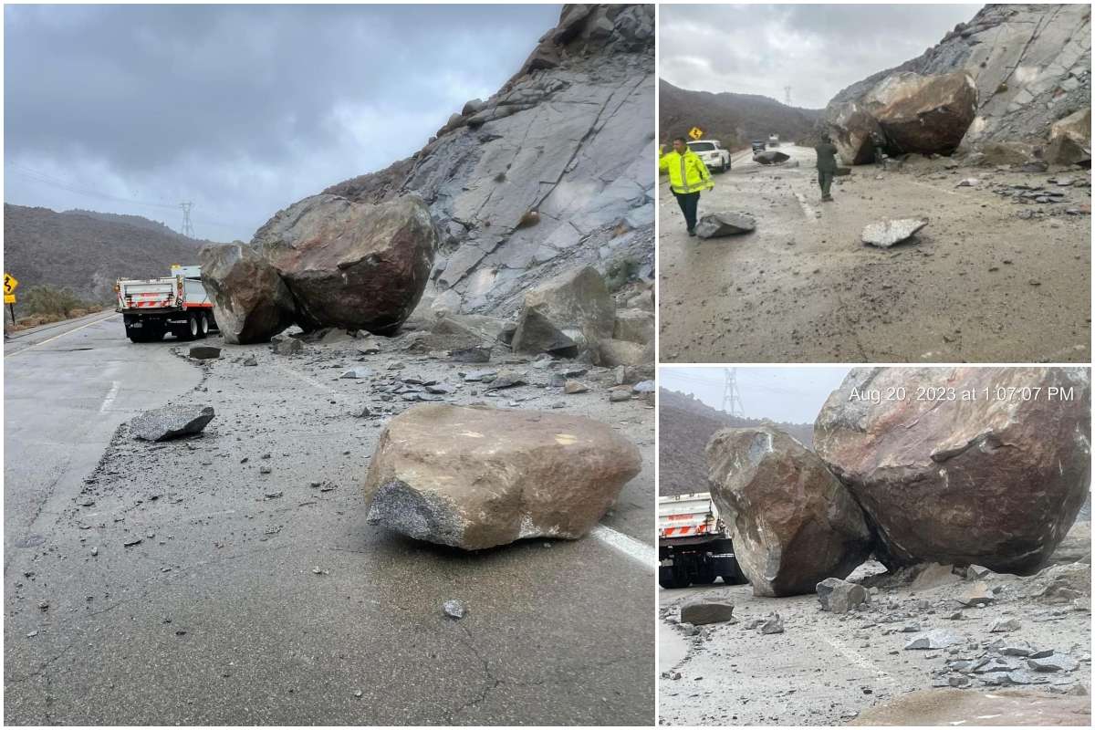 Falling Boulders Injure Workers on W/B I-8; Leftover from Hilary ...