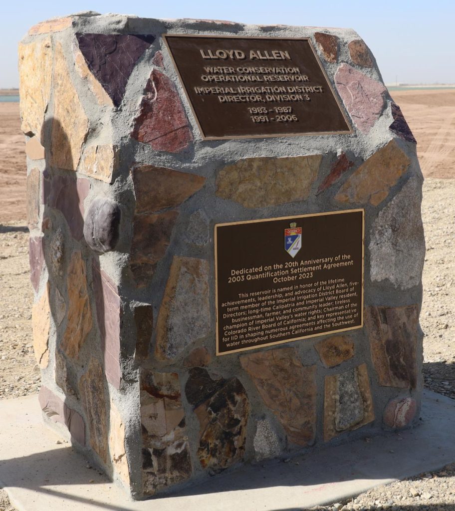 IID Dedicates New Lloyd Allen Reservoir » Holtville Tribune